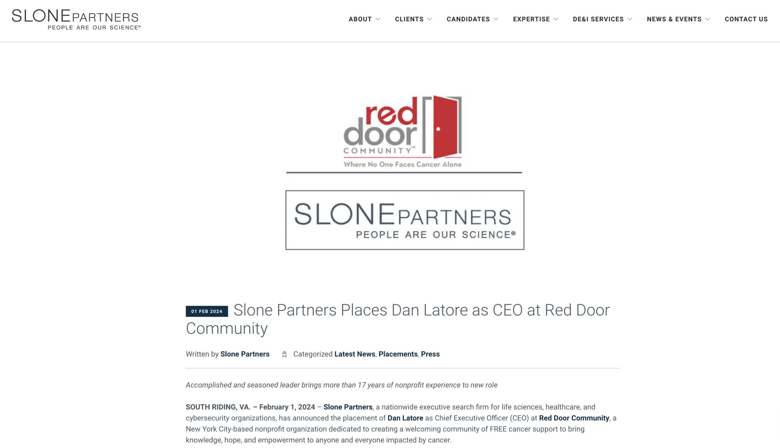 Slone Partners Places Dan Latore as CEO at Red Door Community | Red ...